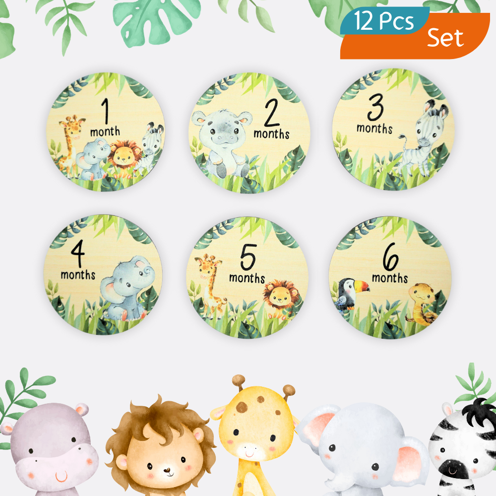 Safari Milestone Discs 🐘 | Capture Baby's Wild First Year!